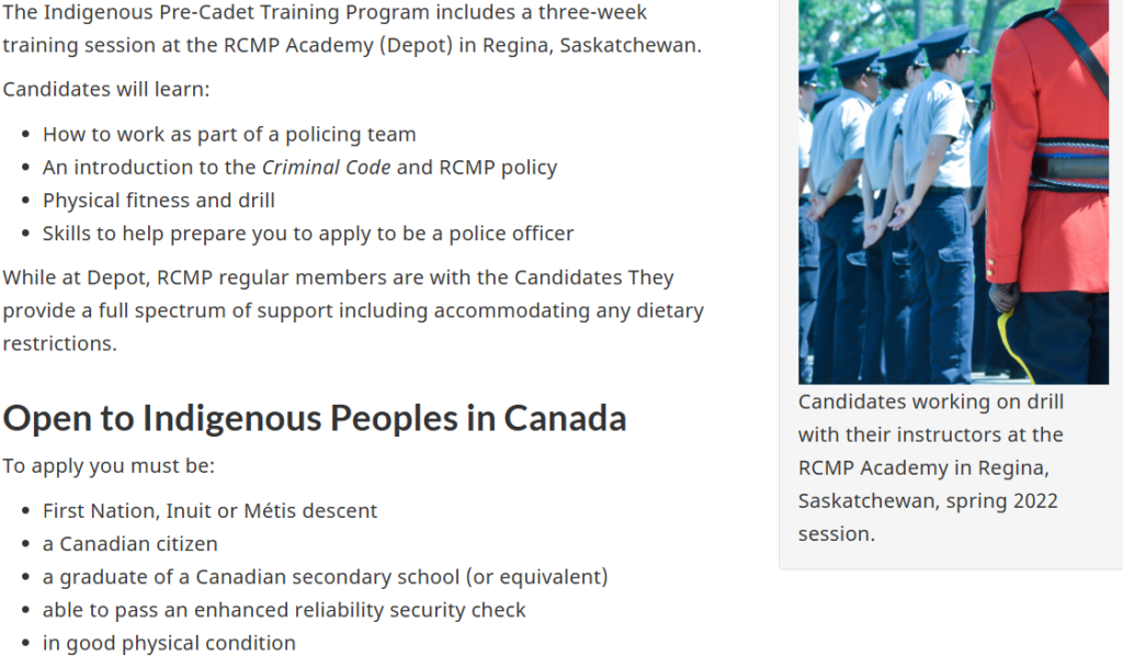 The RCMP Indigenous Pre-Cadet Training Program – Dene Tha' First Nation